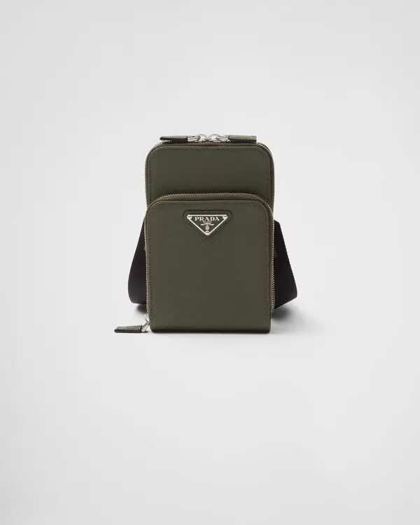 PRADA グリーン レザー ケース Prada Saffiano Leather Smartphone Case - Loden Green | Editorialist